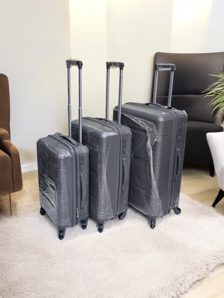 3in1 Executive Rubber suitcase Dark Grey color luggage trolley bag with ...